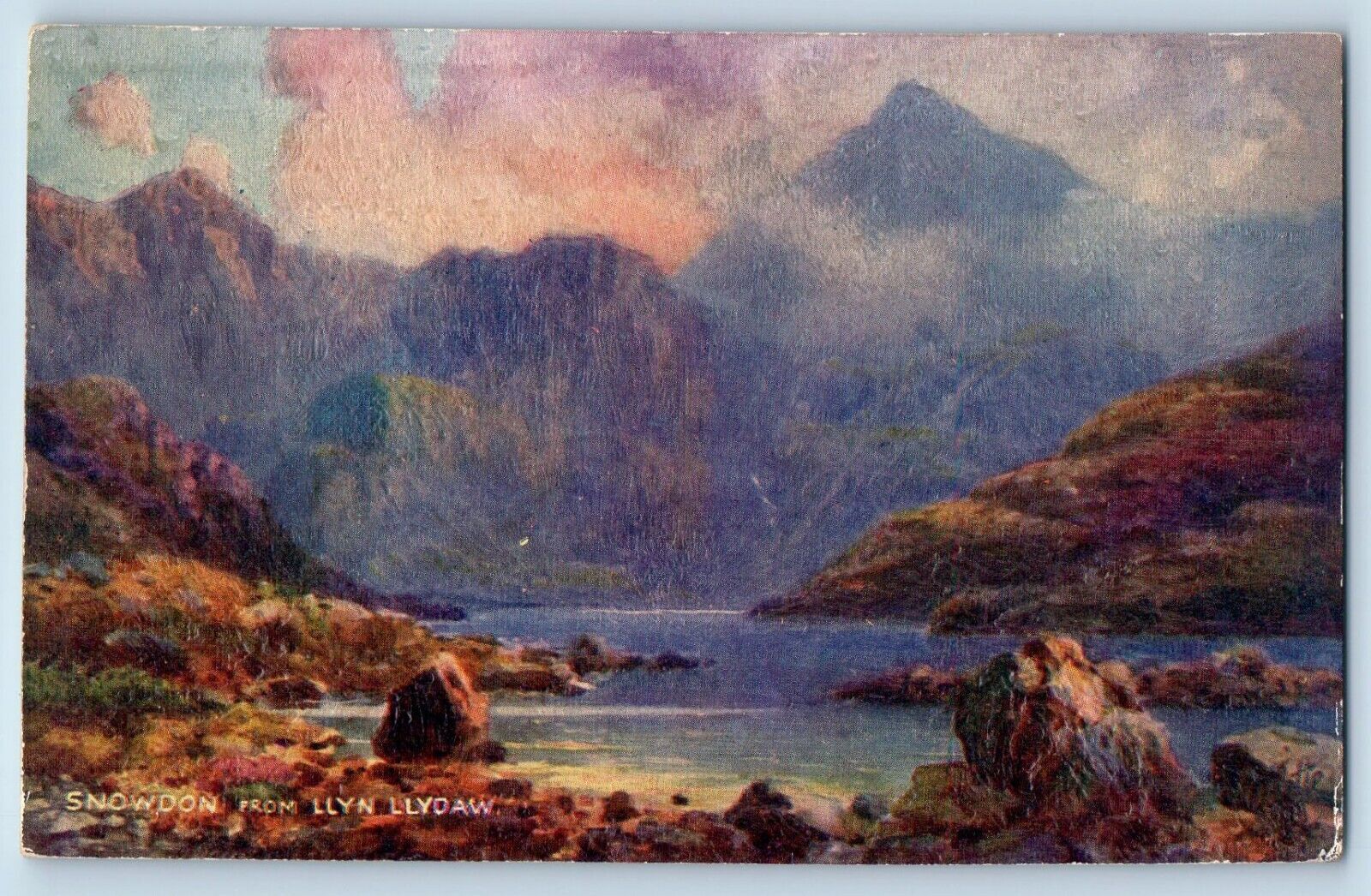 Snowdon Wales Postcard Snowdon from Llyn Llydaw c1910 Oilette Tuck Art ...