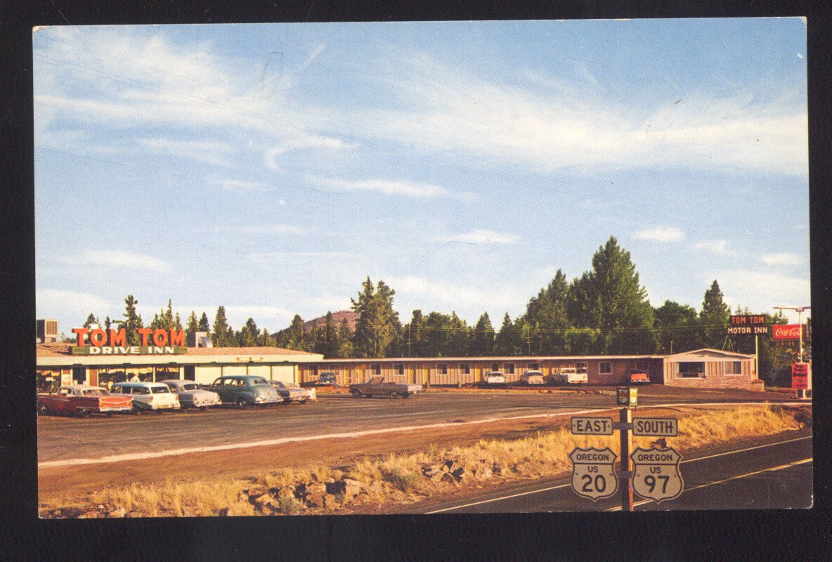 Bend Oregon TOM TOM Motel Café Restaurant 1950'S Cars Advertising ...