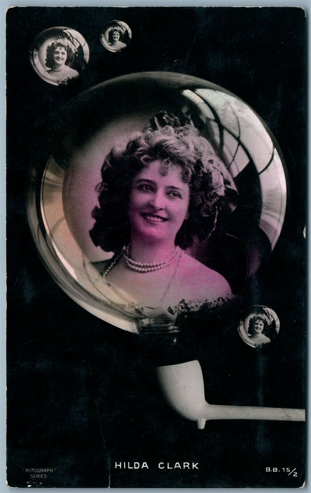 Coca Cola Face Hilda Clark Photomontage Soap Bubble Pipe Antique Real ...