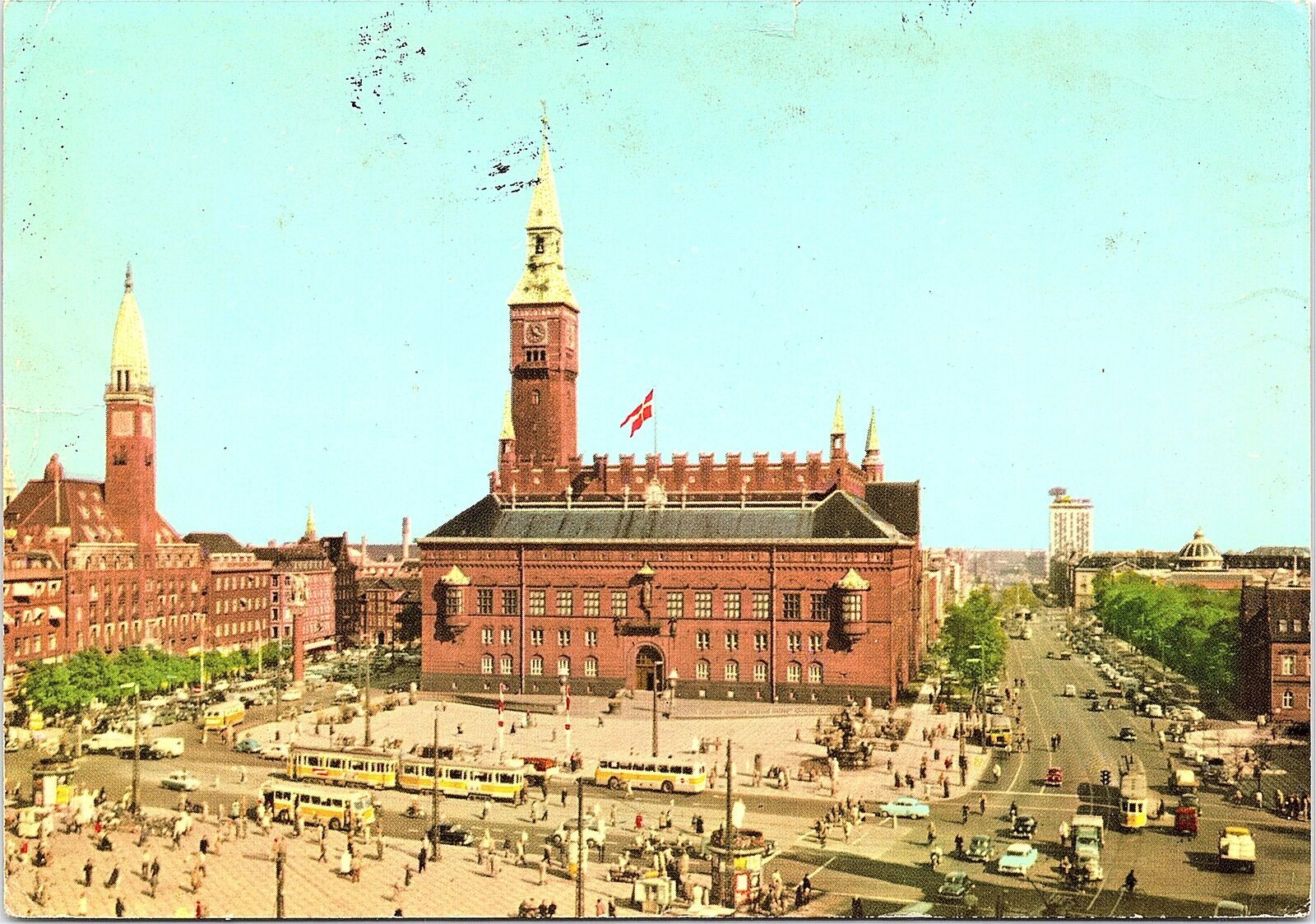 Vintage Continental Size Postcard Town Hall & Palace Hotel Copenhagen ...