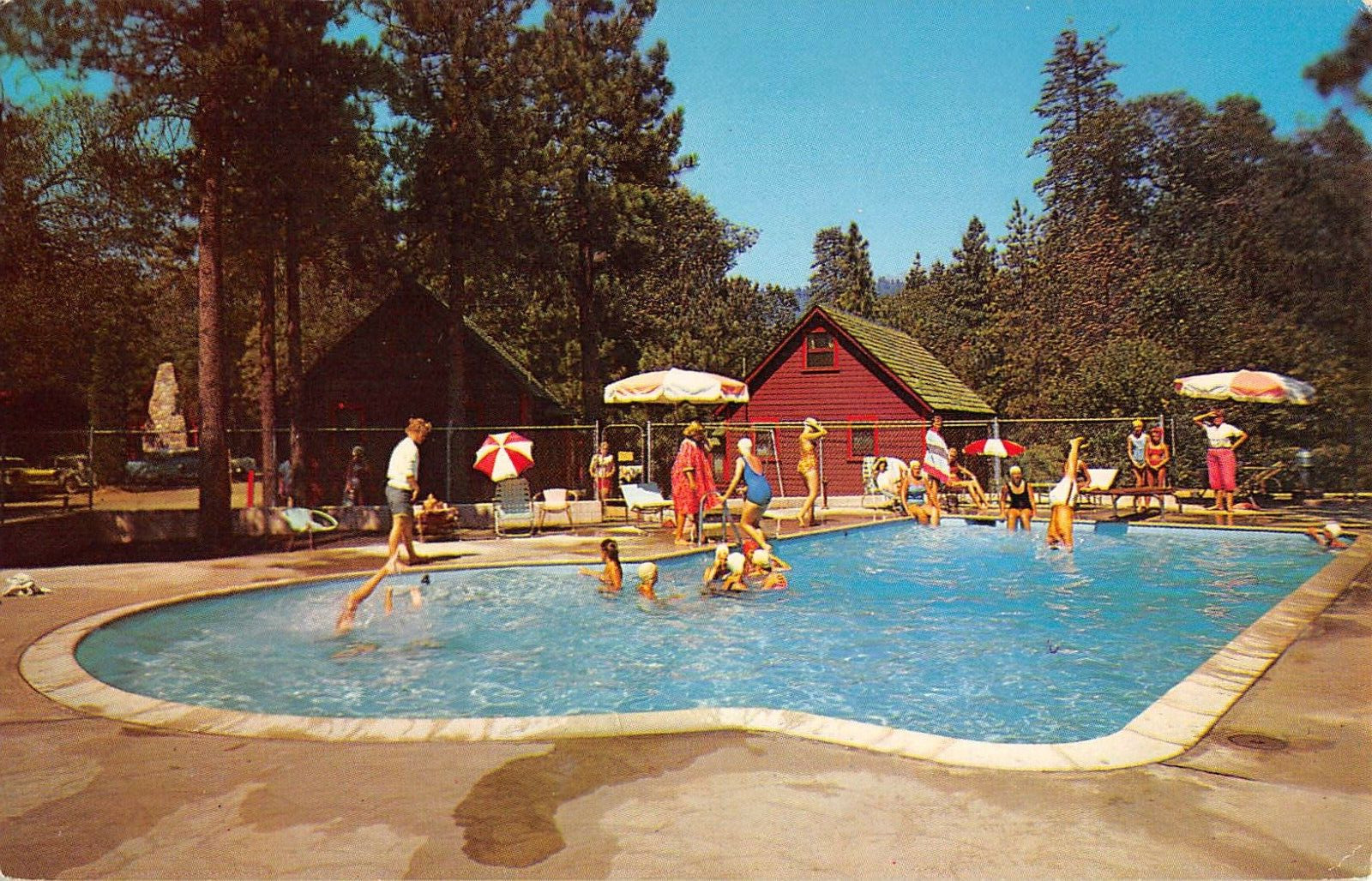 Crestline, California NOB OAK Swimming Pool Roadside c1960s Vintage ...