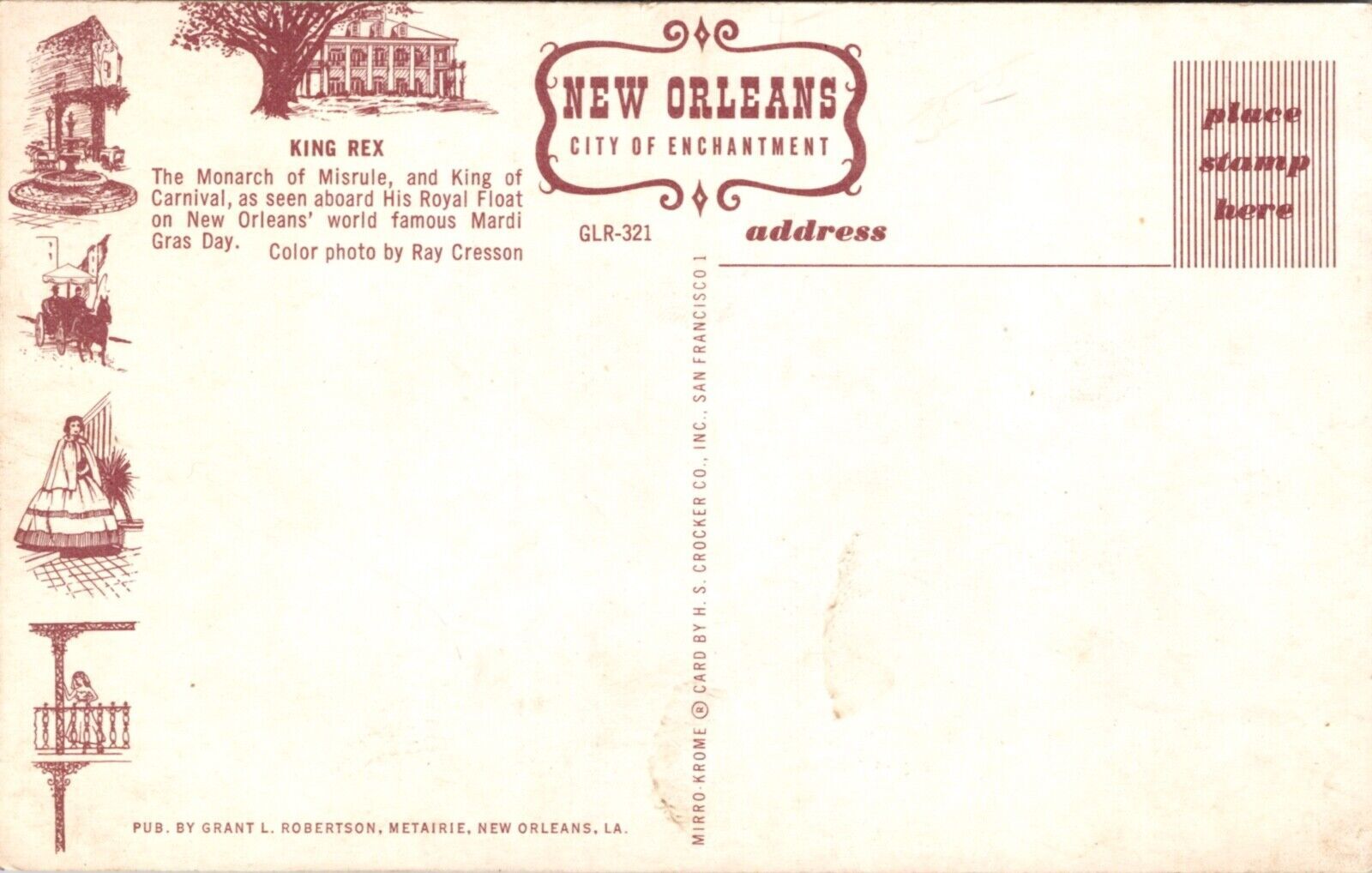 Postcard King Rex Float Monarch of Misrule Mardi Gras New Orleans ...