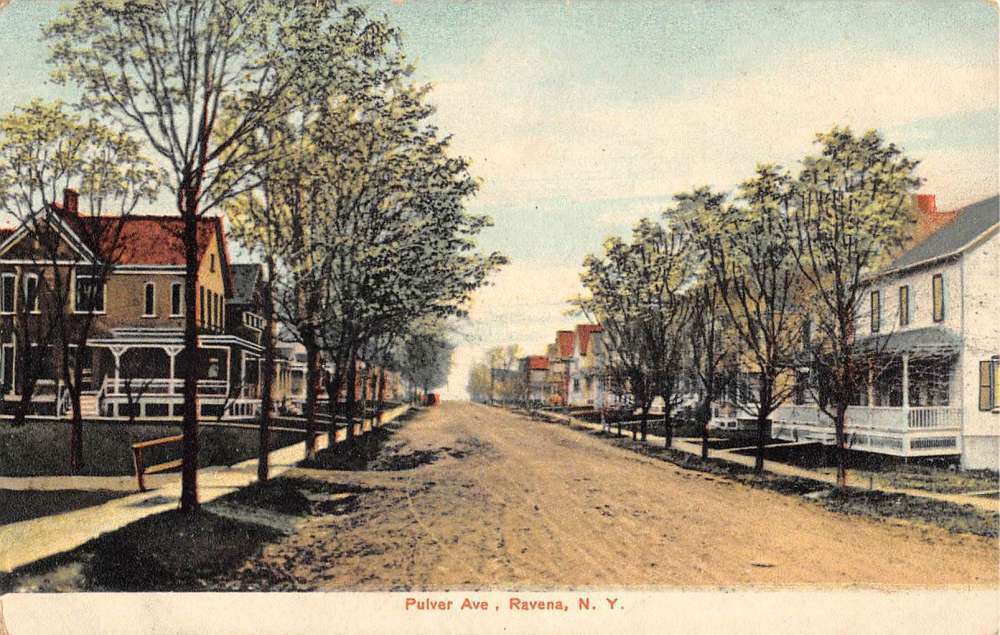 Ravena New York Pulver Ave Street Scene Historic Bldgs Antique Postcard ...