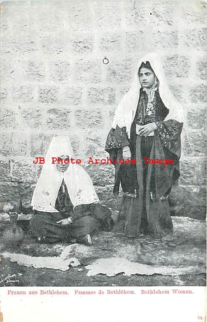 Native Ethnic Culture, Folklore Costume, Middle East, Bethlehem Women ...