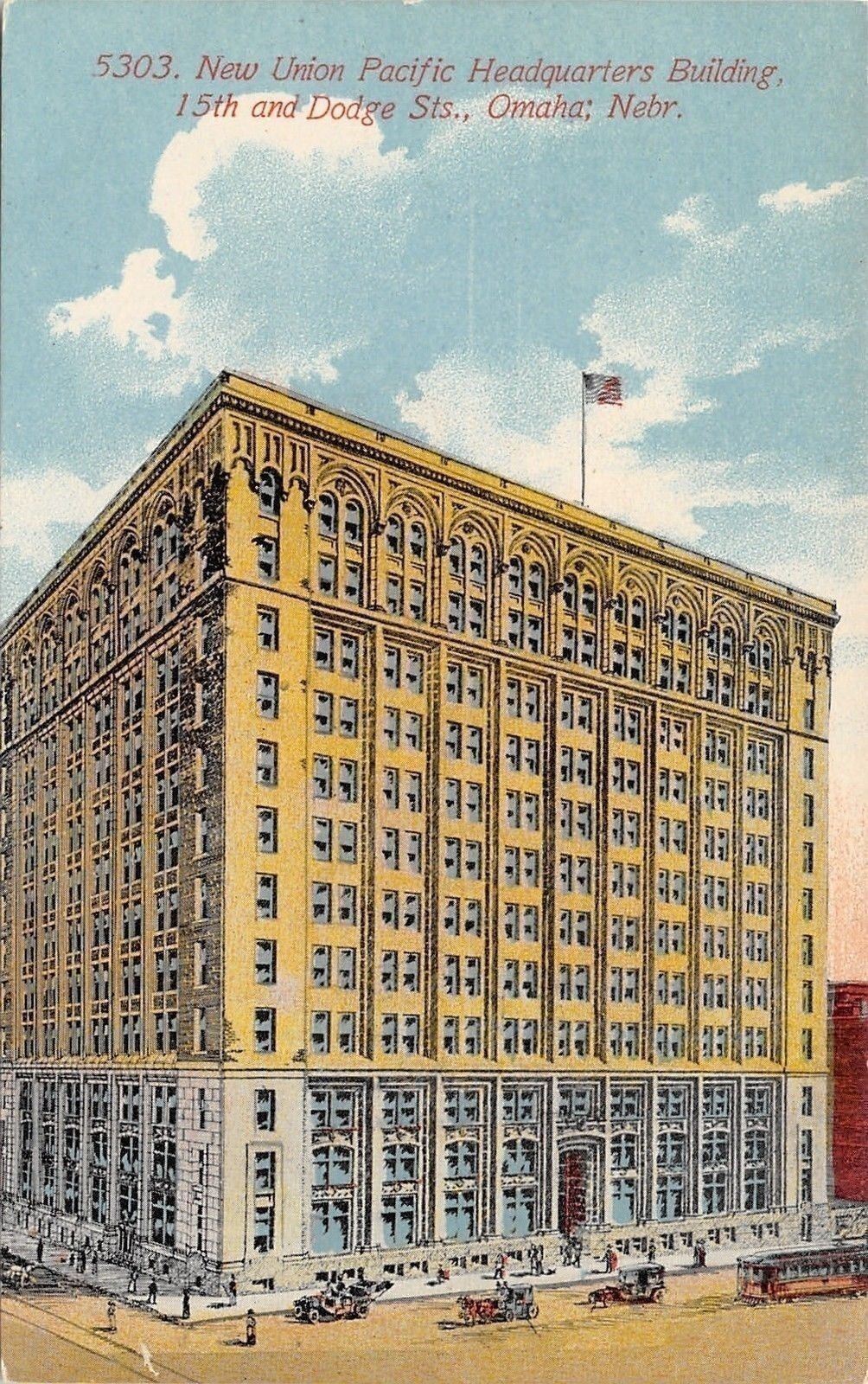 Omaha Nebraska~Union Pacific Headquarters Building~Artist Drawn~1909 ...