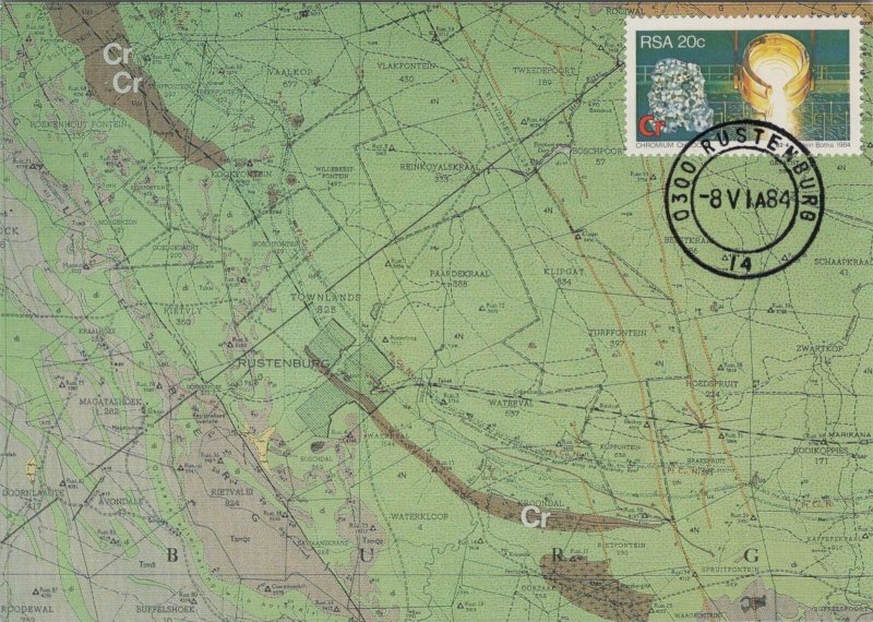 Map Postcard - RSA - South Africa Map - Rustenburg RR15768 | Africa ...