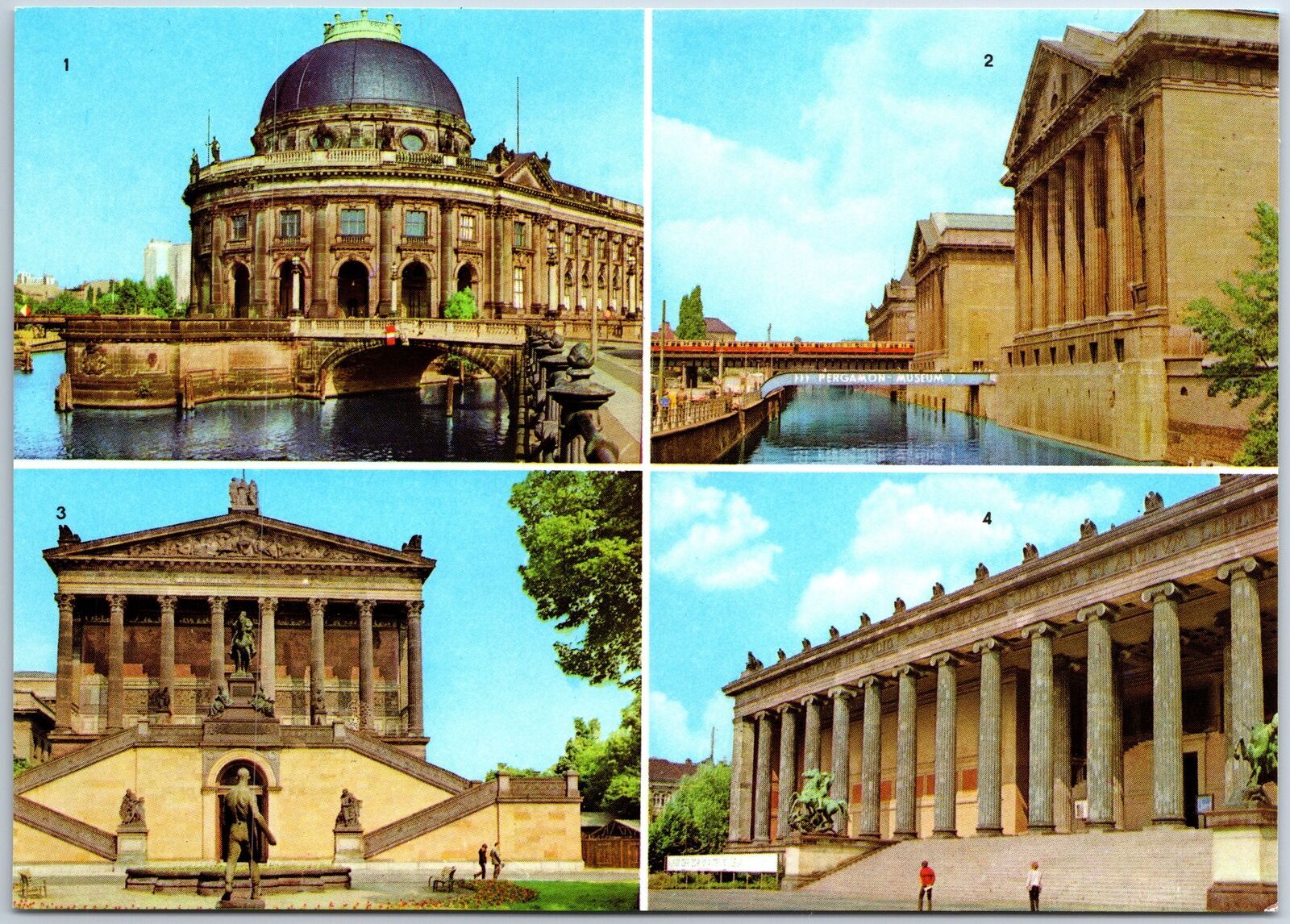 Vintage Continental Sized Postcard (4) Mni-Scenes in East Berlin East ...
