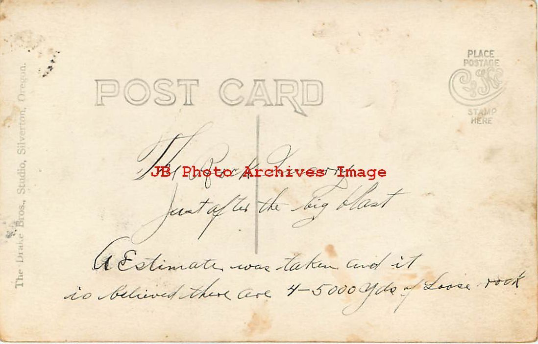 3 Postcards, Silverton, Oregon, RPPC, Dynamite Blasting, Eureka ...
