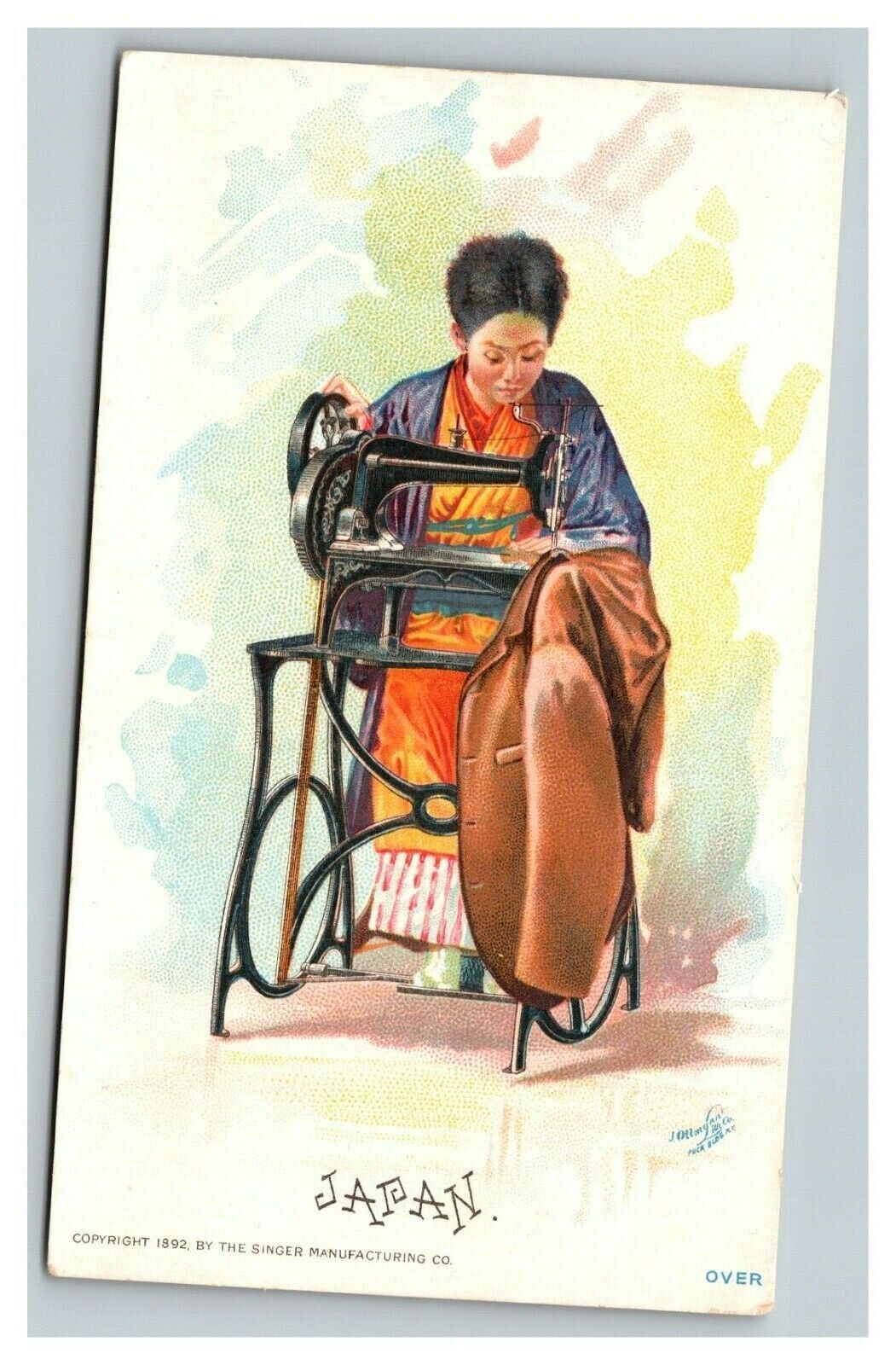 Vintage 1890's Trade Card - Singer Sewing Machines - Japan Geisha ...