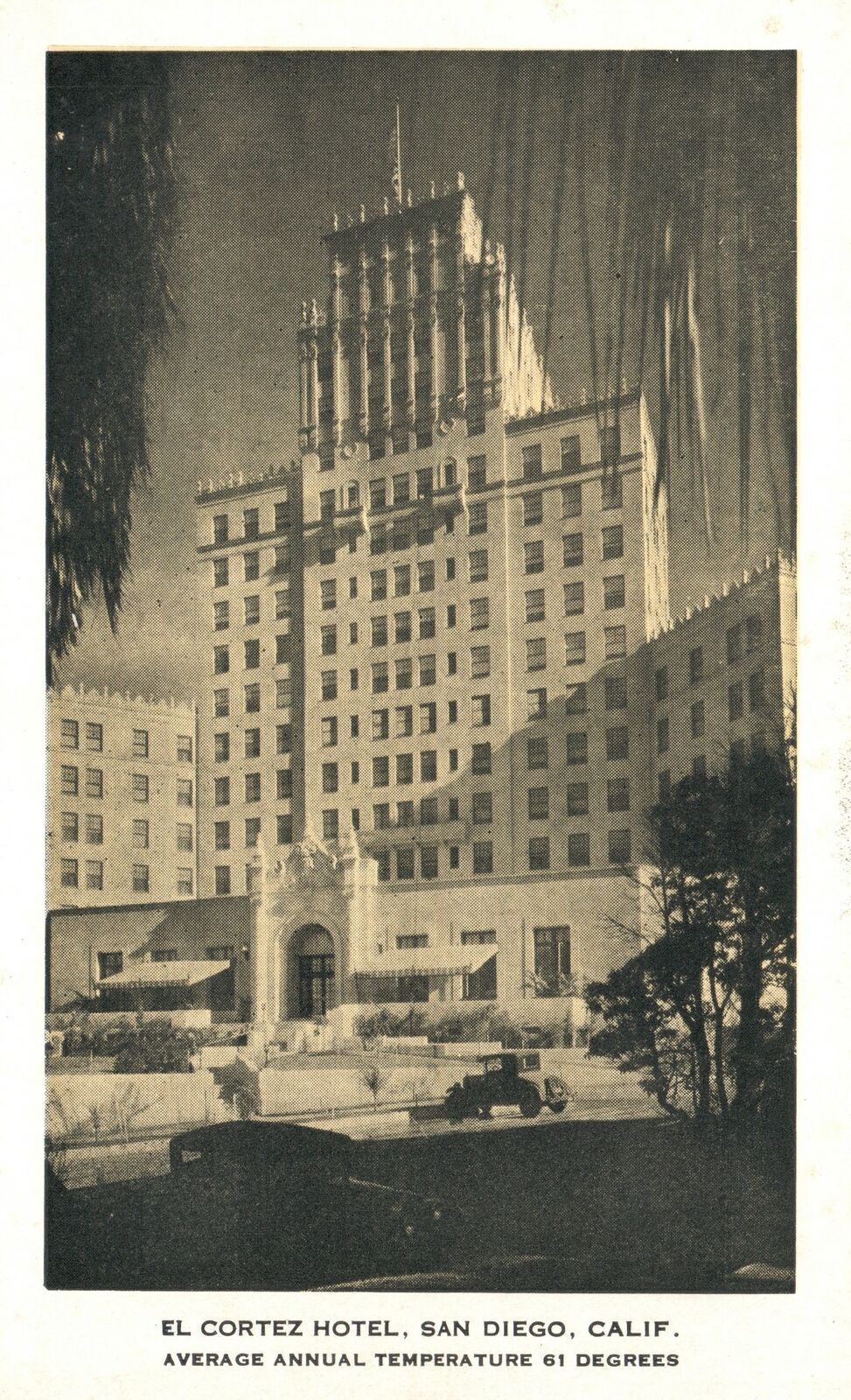 San Diego California, El Cortez Hotel Building Structure Vintage ...