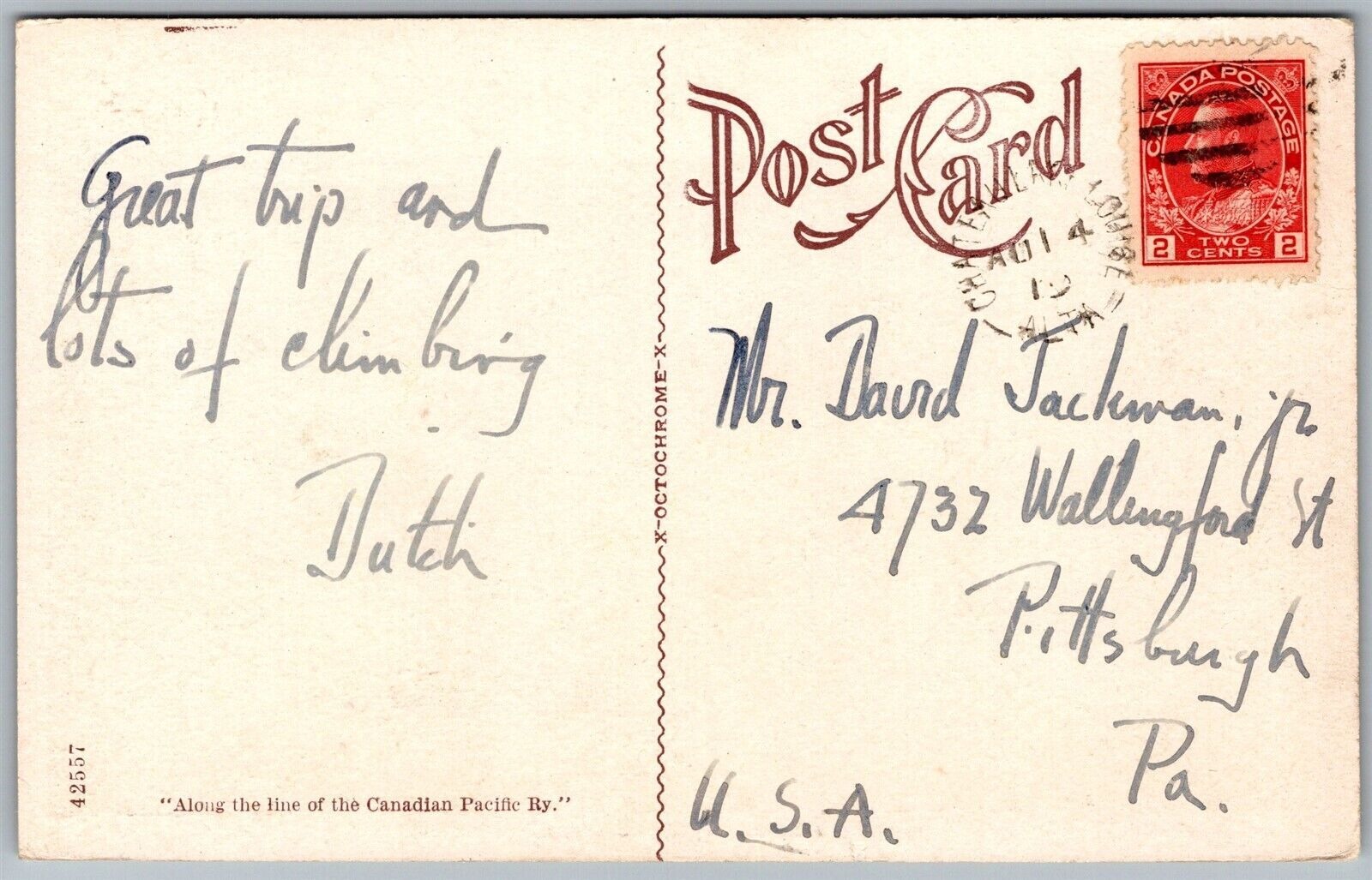 Vtg Alberta Canada Lakes in the Clouds Along Canadian Pacific Railroad ...