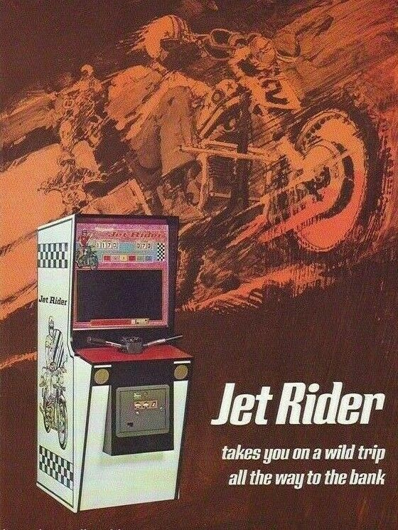 Jet Rider Arcade FLYER Original Motorcycle Theme Game Artwork Sheet ...