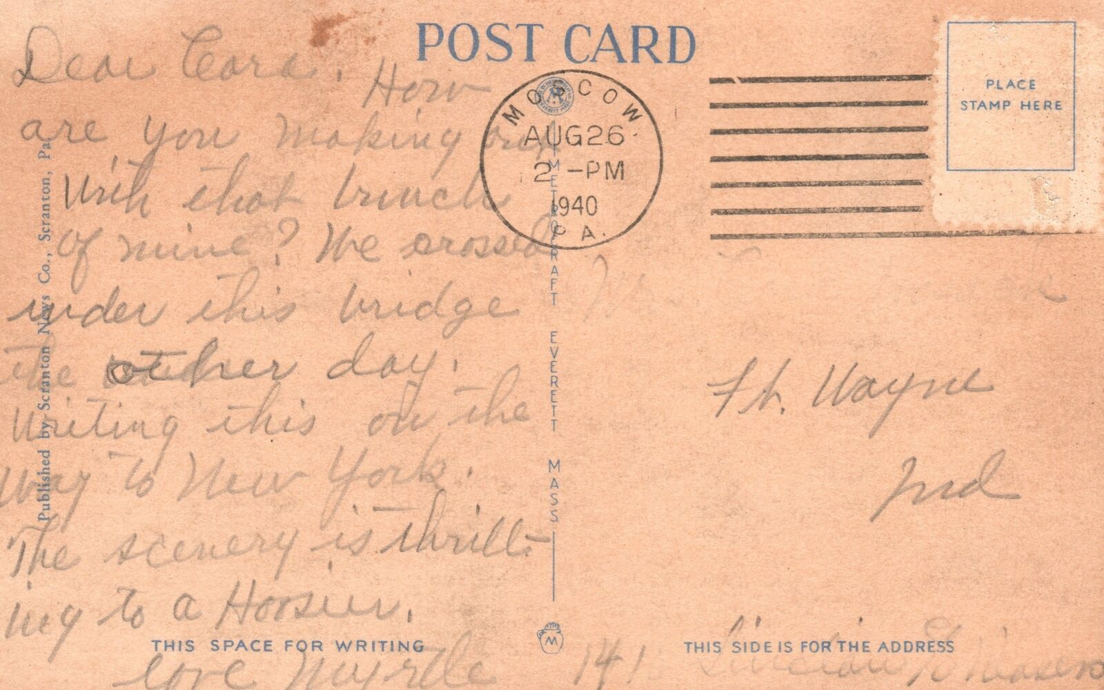 Vintage Postcard 1940 Nicholson Bridge Lackawanna Trail Pennsylvania ...