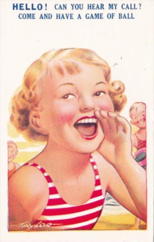 Bamforth Humour Girl Yelling Hello Can You Hear My Call | Topics ...