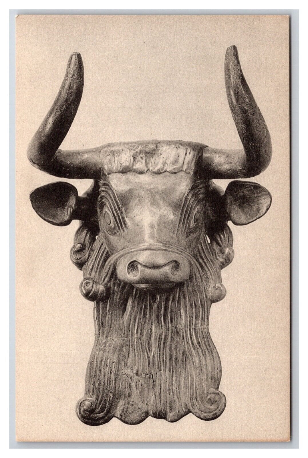 Sumerian Copper Bull Head Met Museum New York City NY UNP Postcard Q24 ...