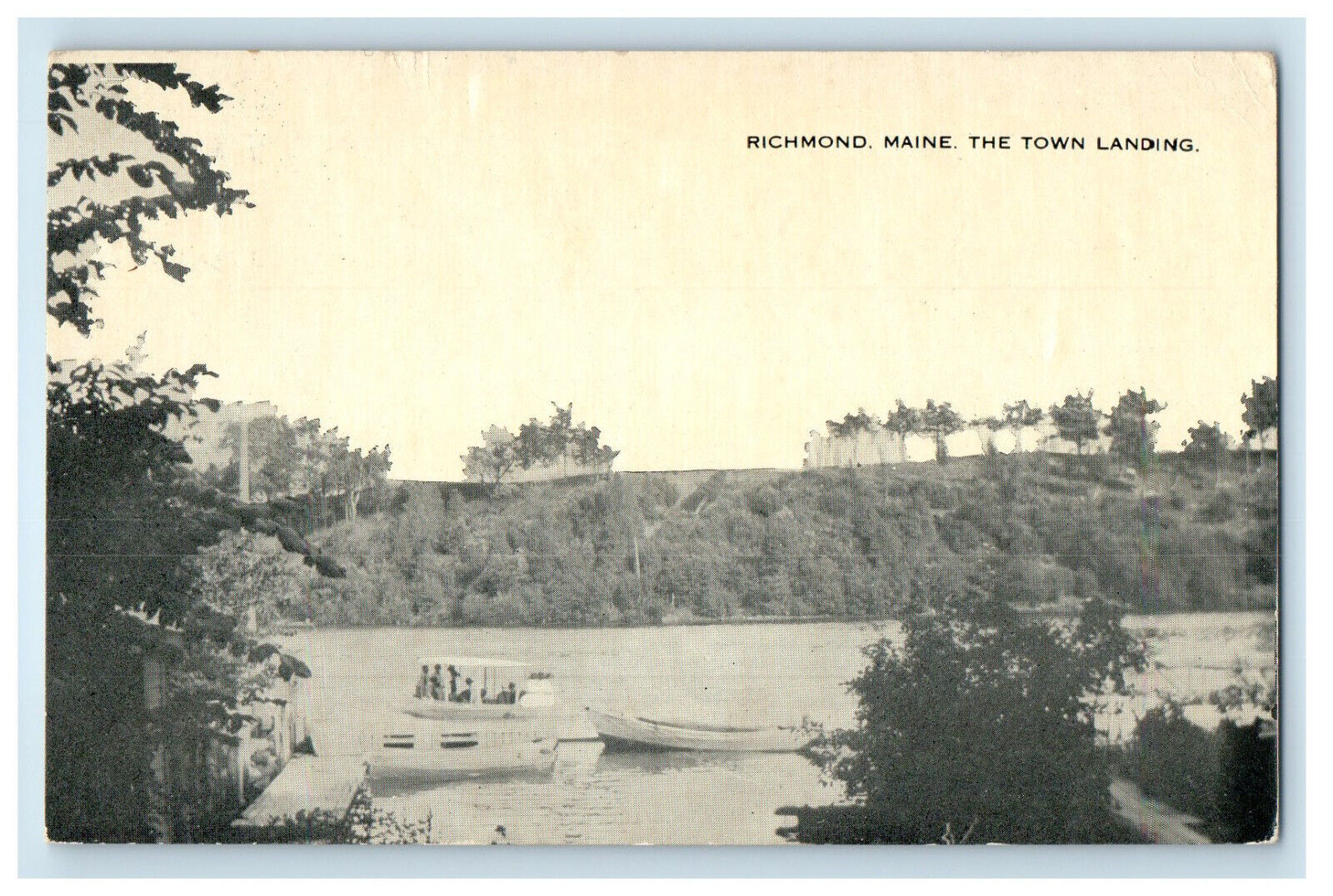1916 Boat Scene, The Town Landing Richmond ME Richmond Campground ME ...