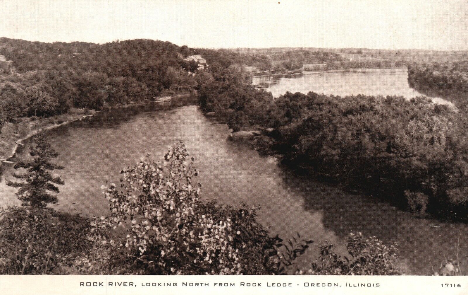 Oregon Illinois IL, 1920's Rock River North from Rock Ledge Vintage ...