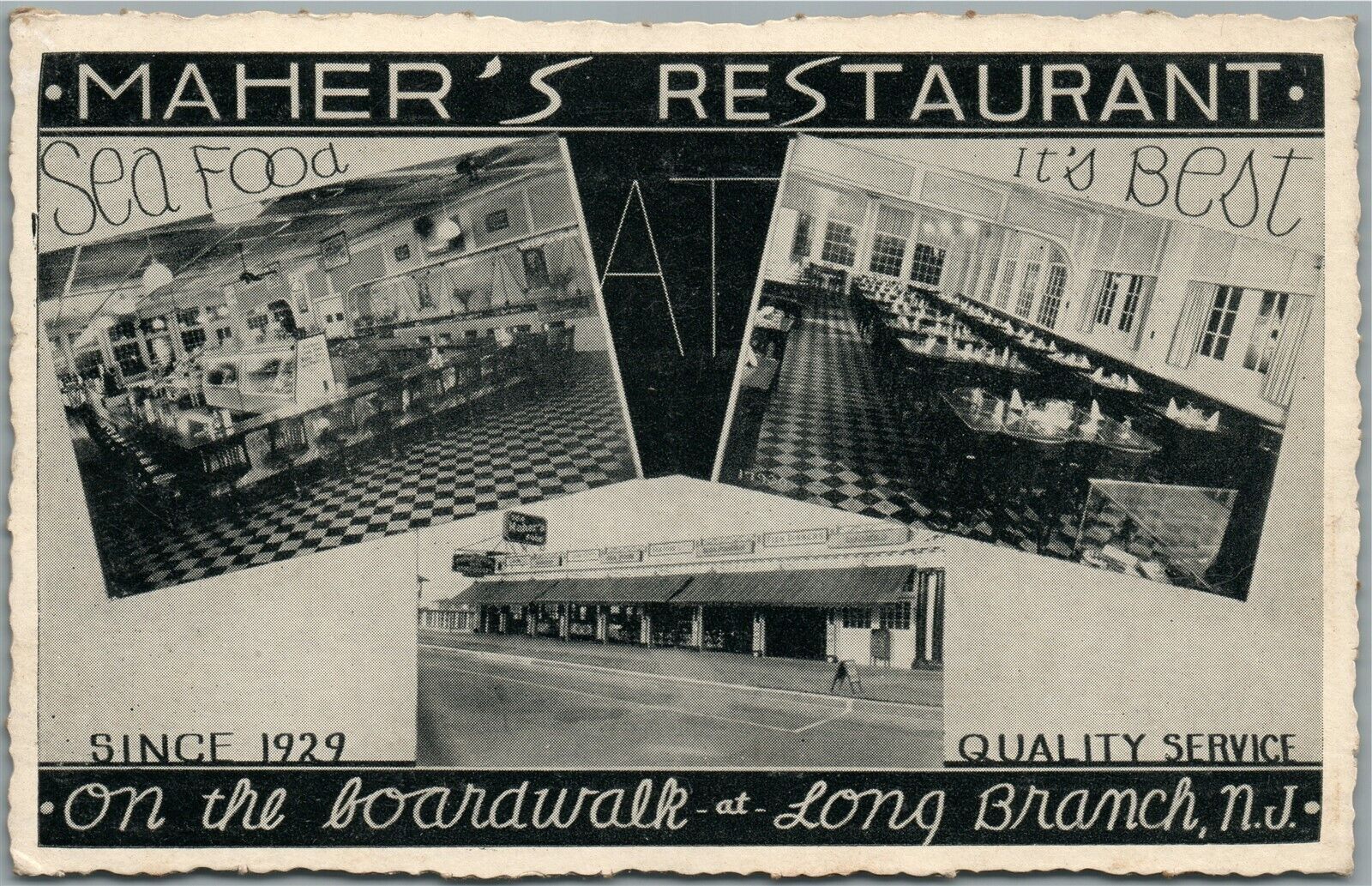 Long Branch NJ Maher's Restaurant Vintage Postcard | United States ...