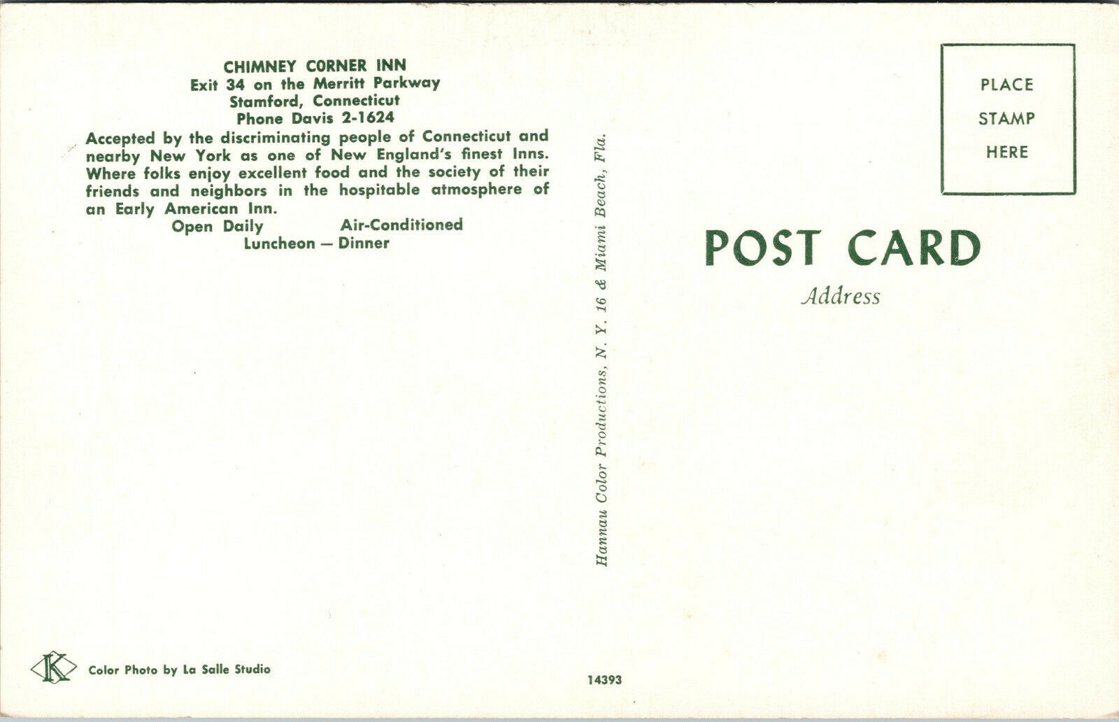 Vtg 1950s Chimney Corner Inn Stamford Connecticut CT Postcard | United ...