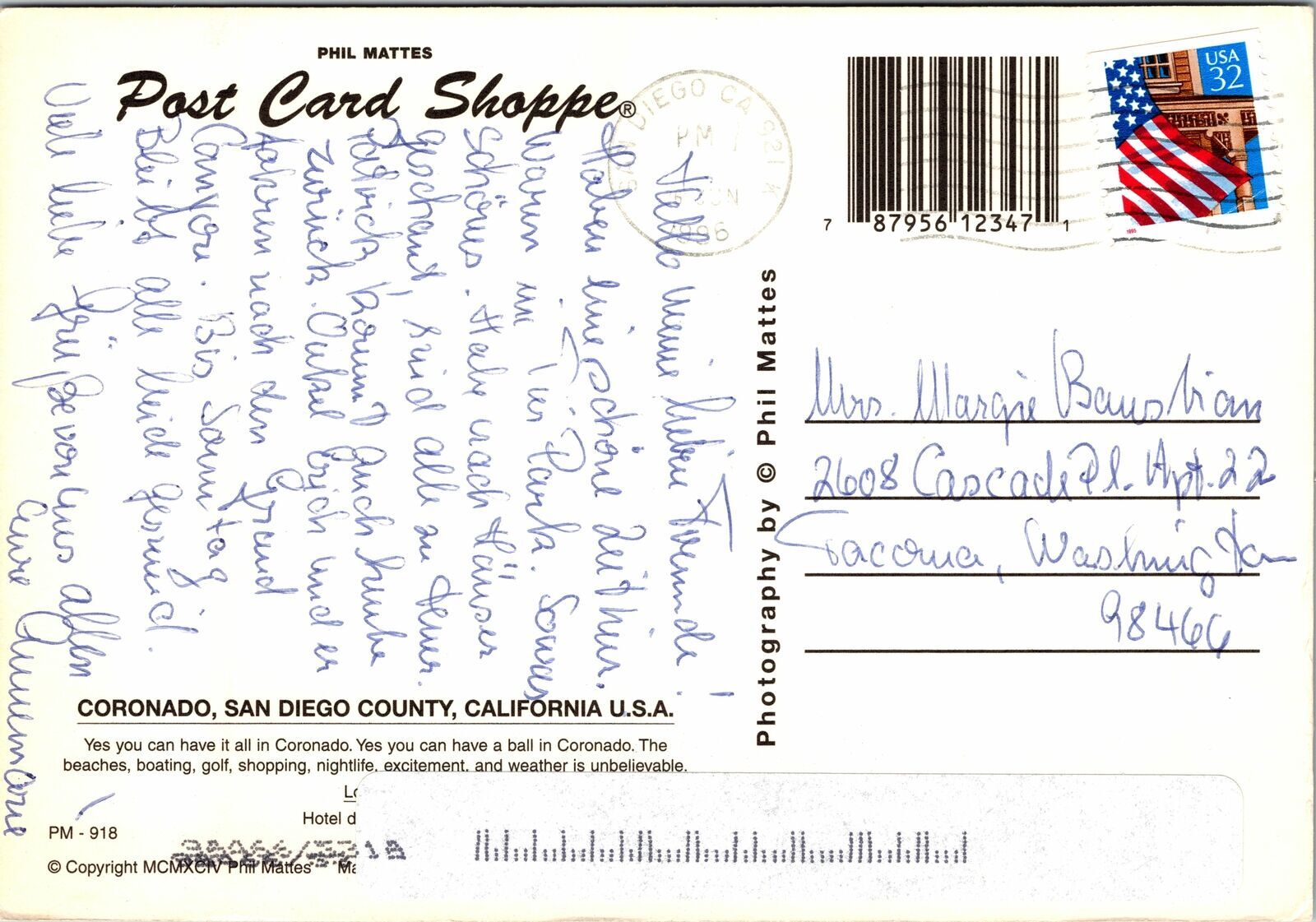 Vintage Jumbo-Sized Postcard ~6.5" X 4.5" the Coronado Complex SAN ...