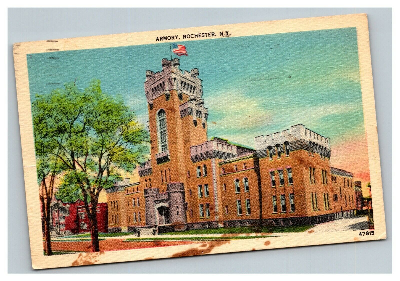 Vintage 1943's Postcard US Army Armory Building Rochester New York ...