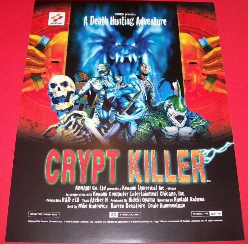 Crypt Killer Arcade FLYER Original 1995 Video Game Horror Halloween ...