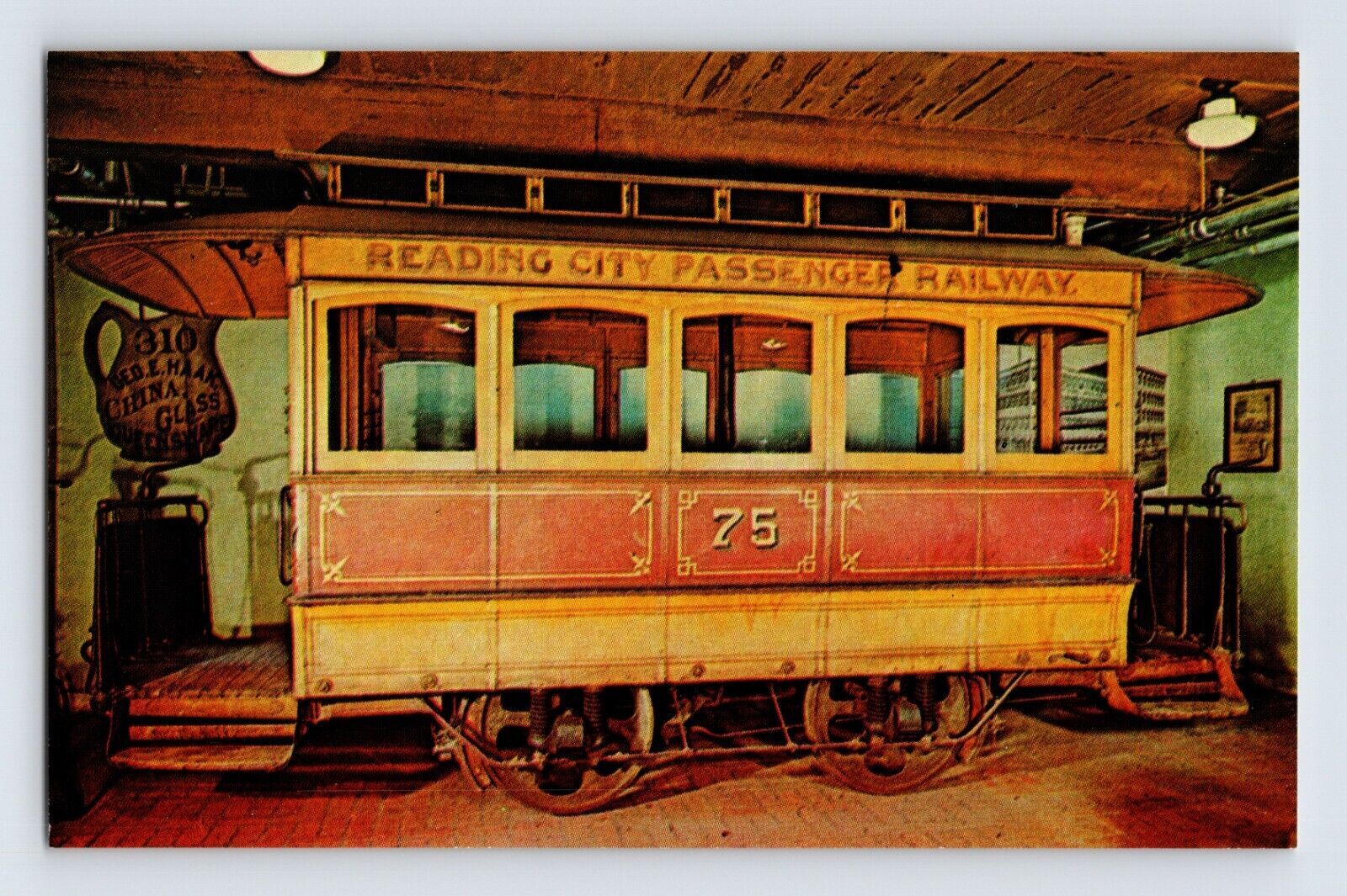 Postcard Railroad Train Reading City Trolley Horse Drawn 1970s Unposted ...