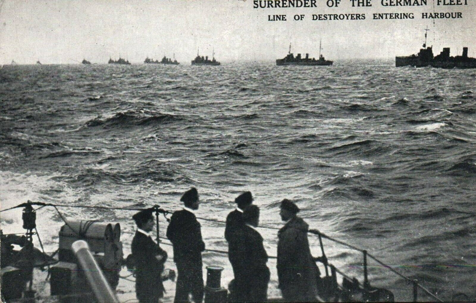 RPPC Photo German Imperial Navy WWI Surrender of German Fleet ...