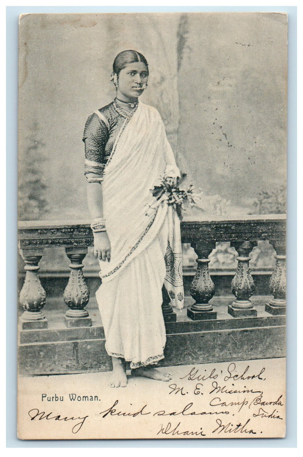 1907 Standing Purbu Woman British India, Pitts PA Forbes S Antique ...