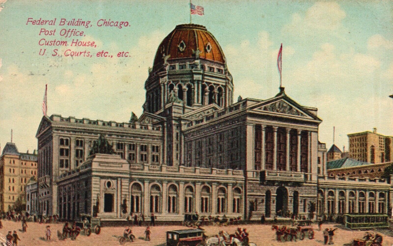 Postcard IL Chicago Federal Building Post Office Custom House Vintage ...