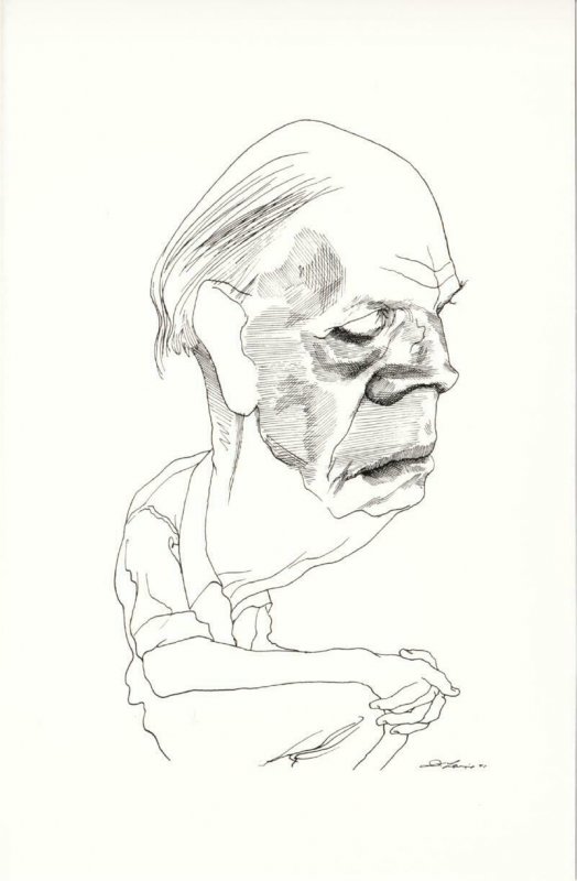 Edward Hopper Cartoon by David Levine Postcard | Topics - People ...