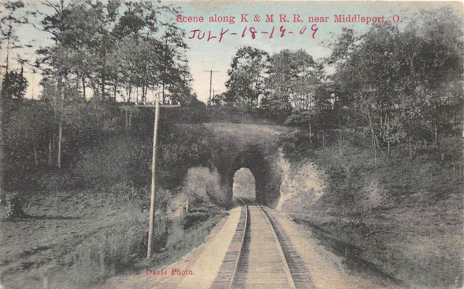 D26/ Middleport Meigs County Ohio Postcard 1909 Railroad Tunnel K&M 2 ...