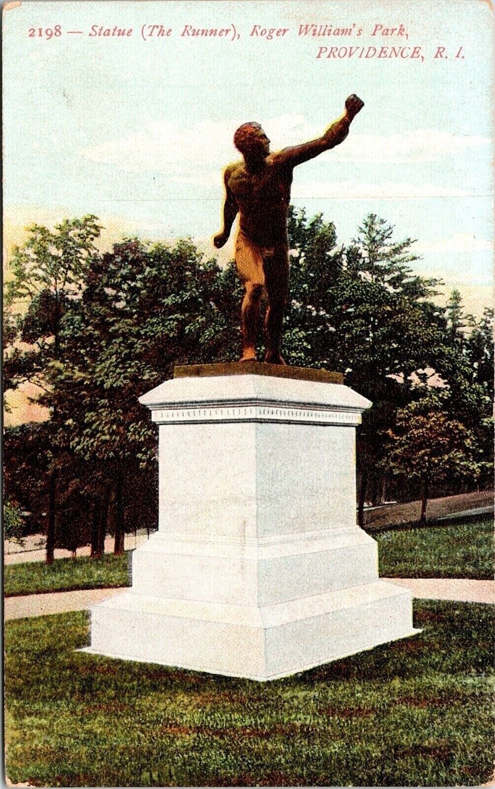 Statue Runner Roger Williams Park Providence Rhode Island Ri Antique PC ...