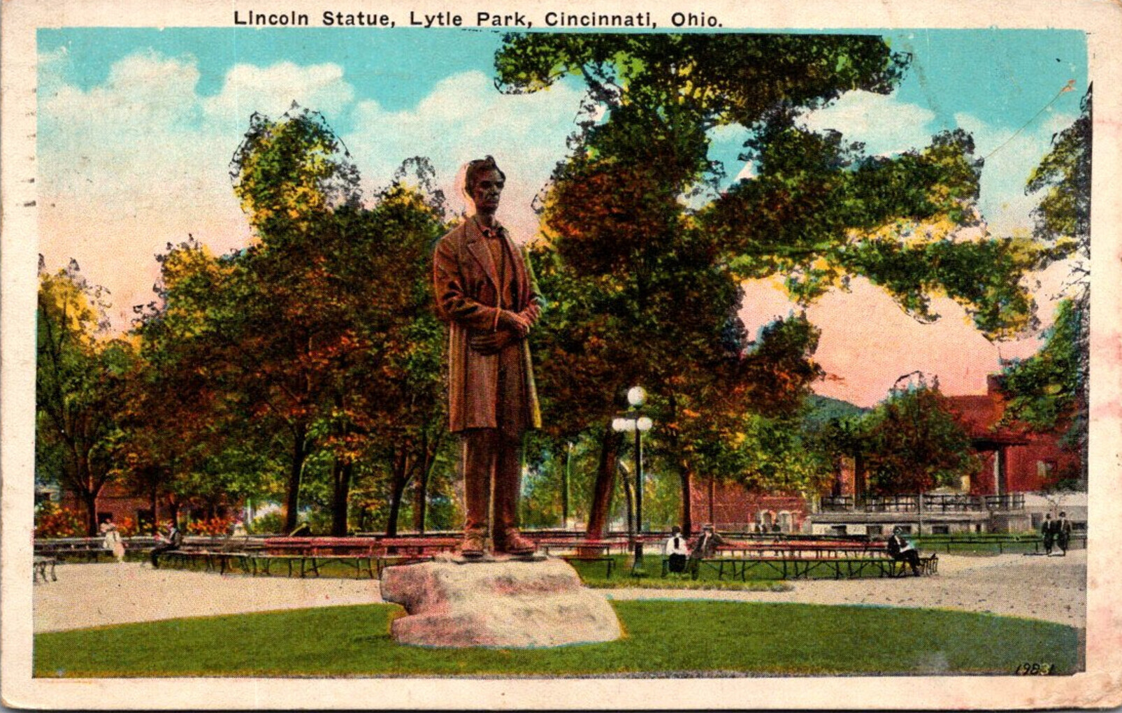 Ohio Cincinnati Lytle Park Lincoln Statue 1939 Kraemer Art | United ...