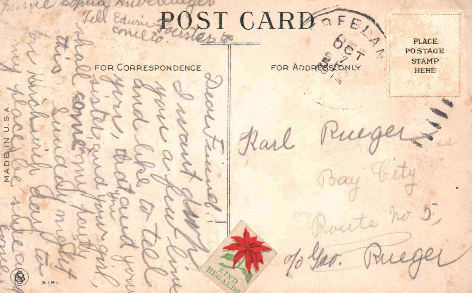 Vintage Postcard 1914 I'll Show You How Couple on Fence Kissing Romance ...