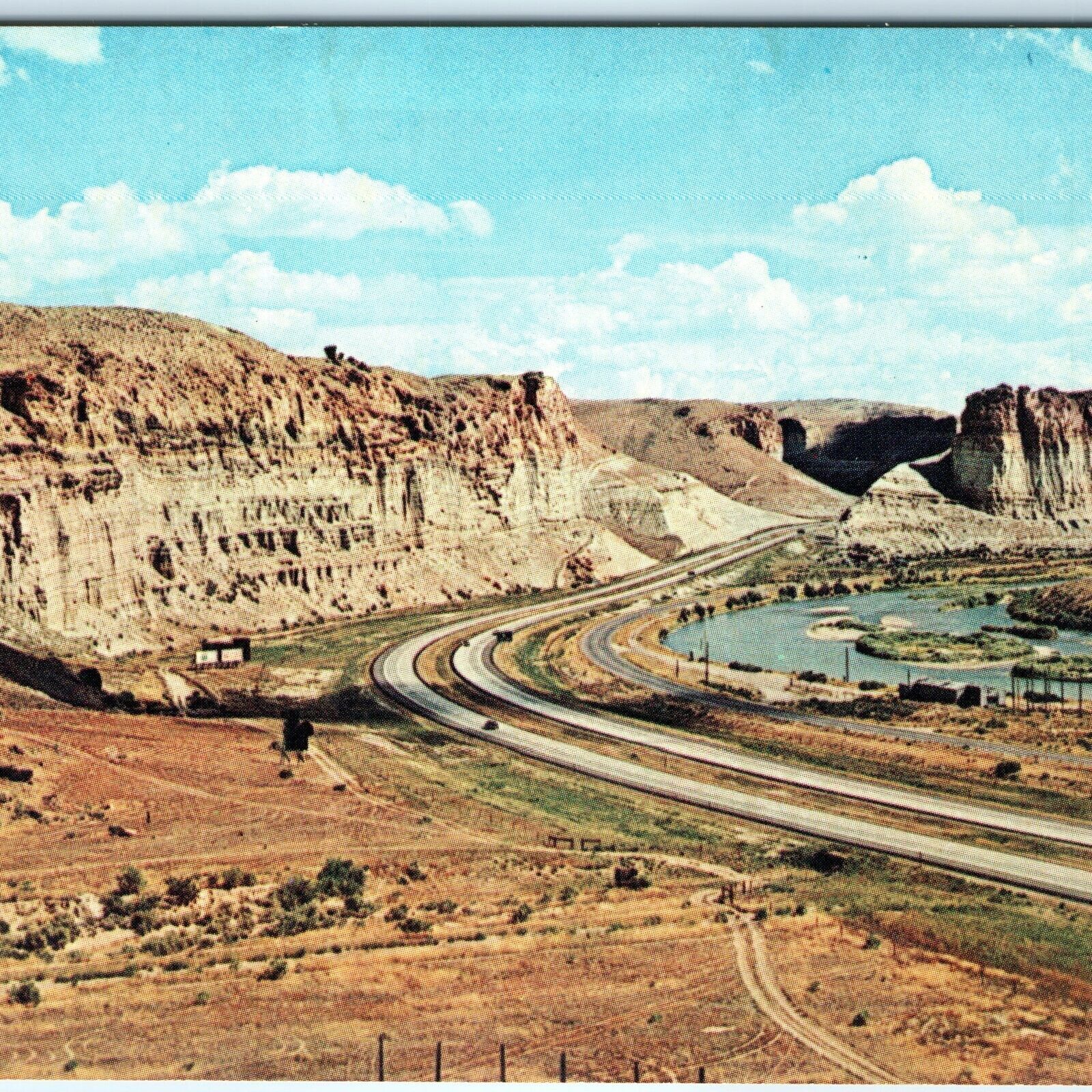 c1960s Green River, WY Interstate 80 Palisades Highway Roads Railway ...