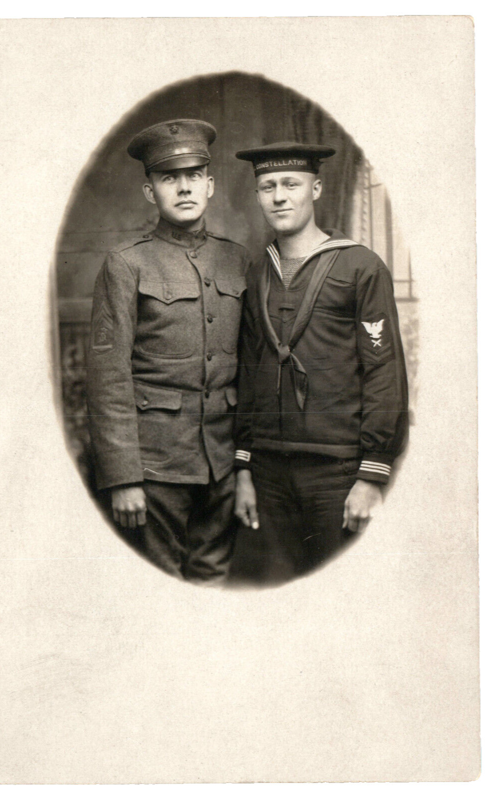 WWI USS Constellation US Navy Sailor Army Quartermaster Corp Real Photo ...