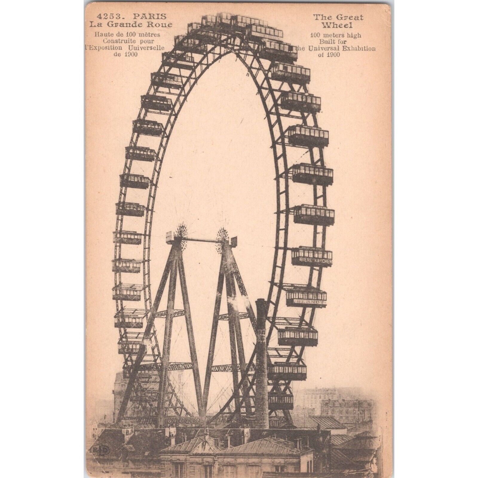 Early 1900s Postcard THE GREAT WHEEL The Universal Exhibition of 1900 ...