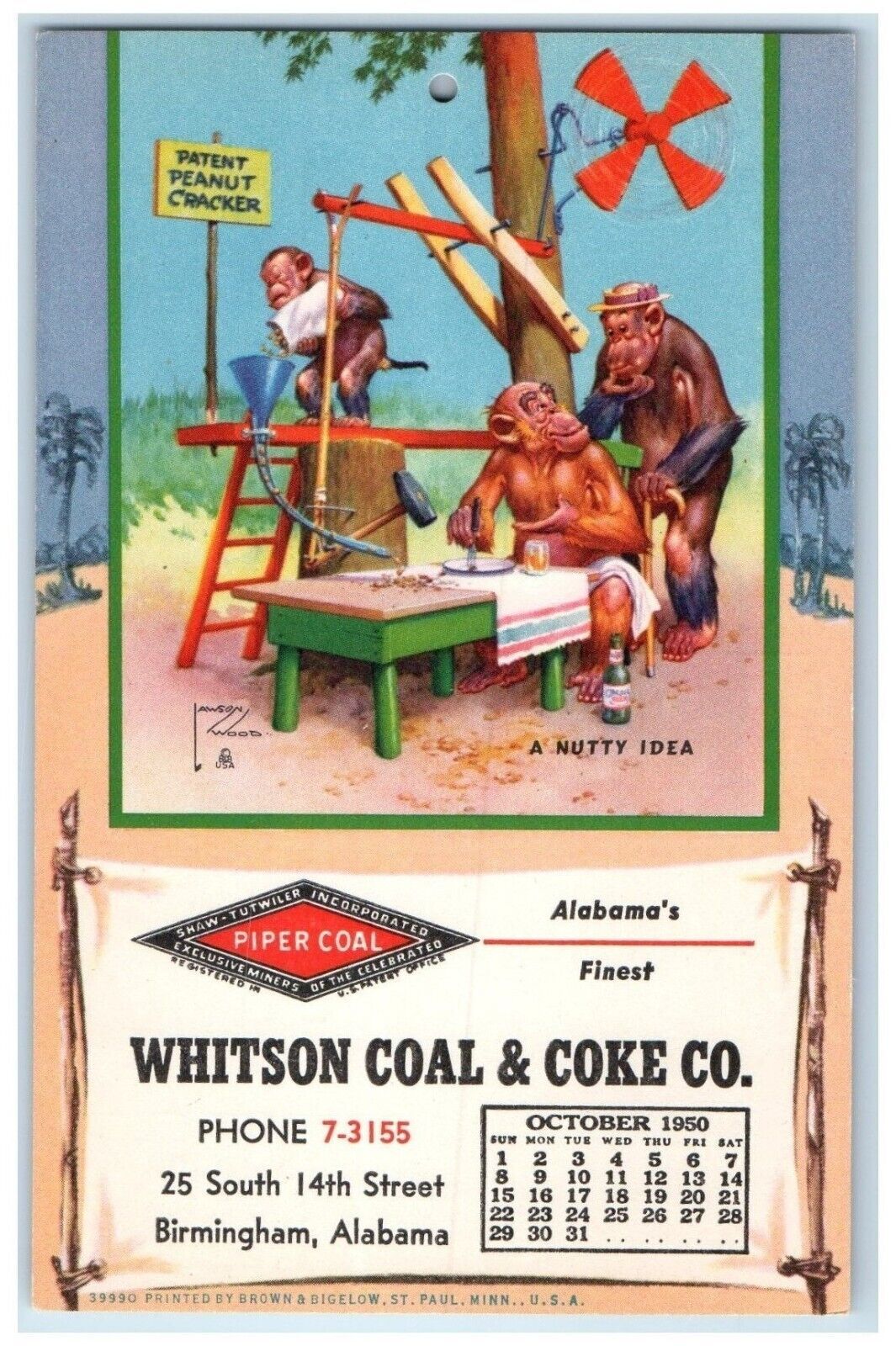 c1950 Whitson Coal Coke Piper Coal Nutty Lawson Wood Birmingham Alabama ...
