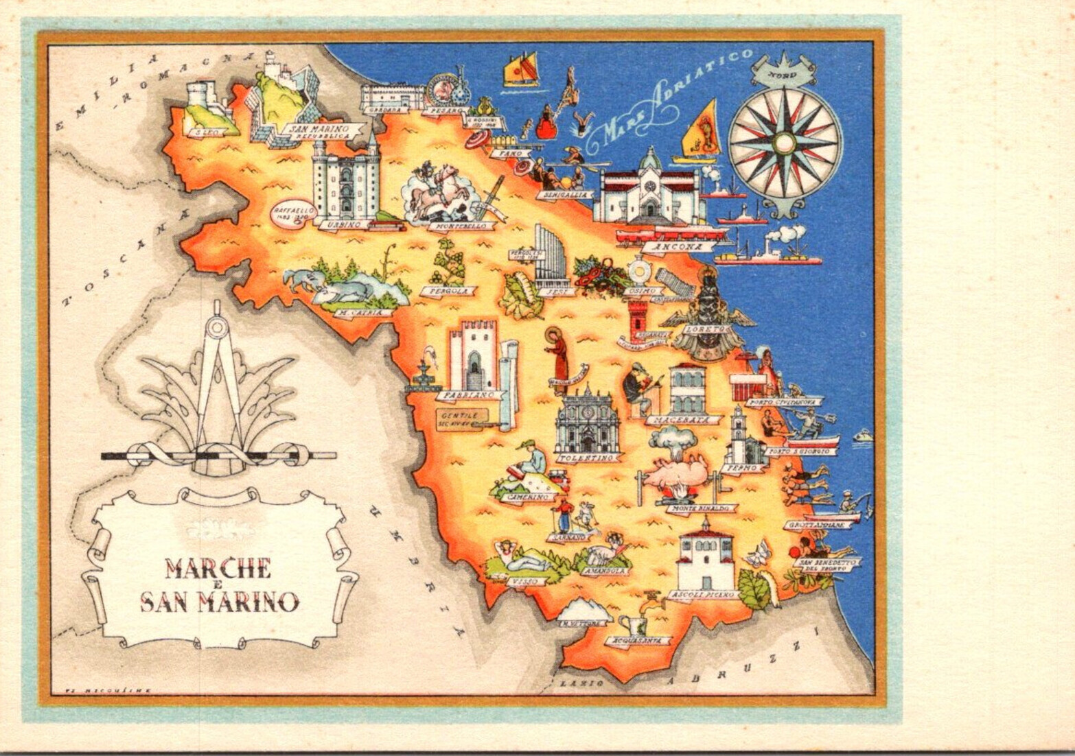 Italy Marche e San Marino Map Of The Province | Europe - Italy - Marche ...