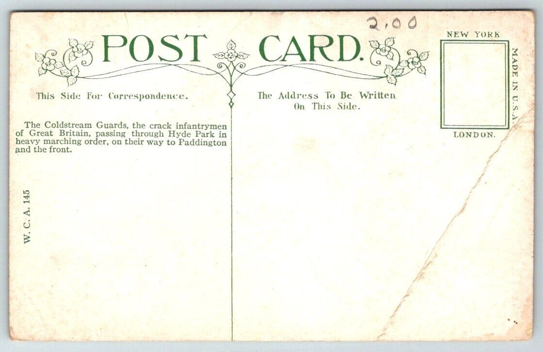 Army Postcard - World War 1 WW1 - Coldstream Guards - British Crack Infantry | Other / Unsorted ...