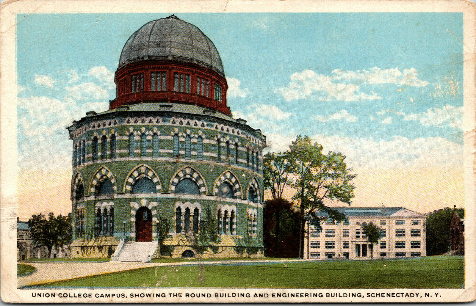 Vtg 1920s Round & Engineering Building Union College Schenectady NY ...