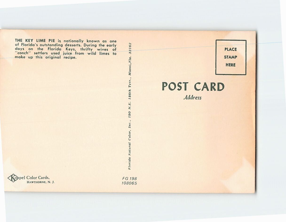 Postcard Key Lime Pie Florida Keys Florida USA | United States ...