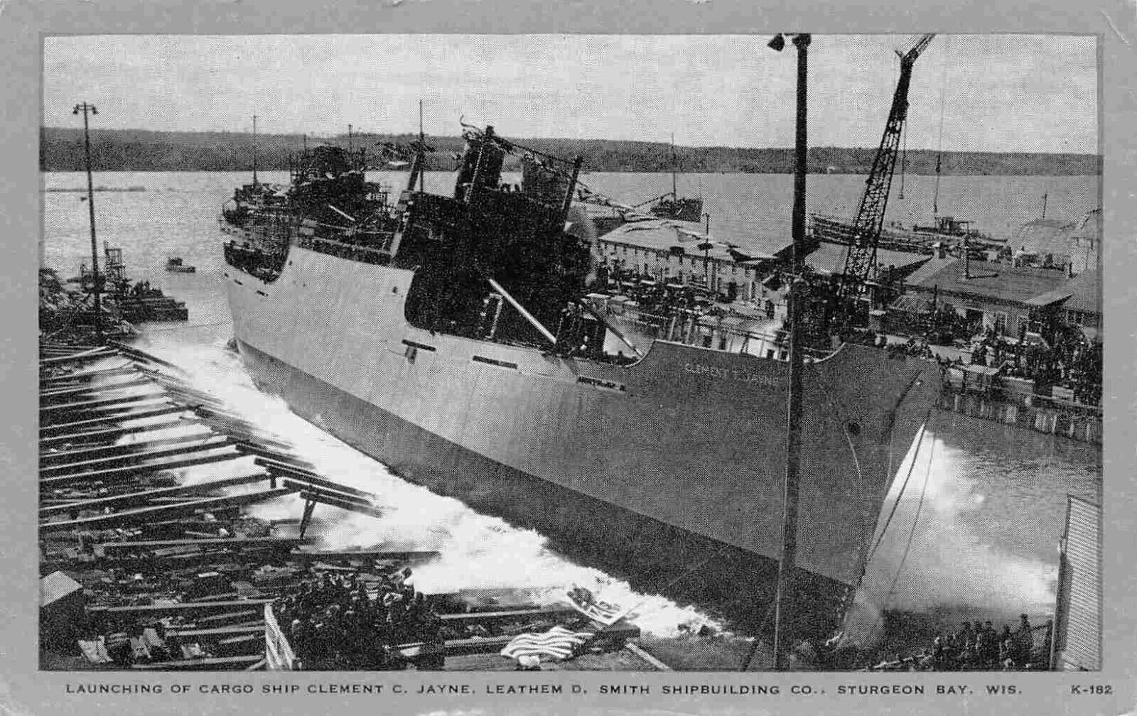 Cargo Ship Jayne Launch Smith Shipbuilding Sturgeon Bay Wisconsin 40s ...
