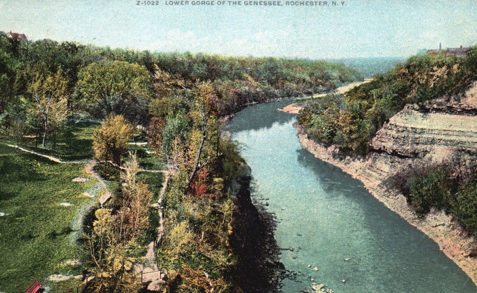 Vintage Postcard 1910's Lower Gorge of the Genesee Rochester New York ...