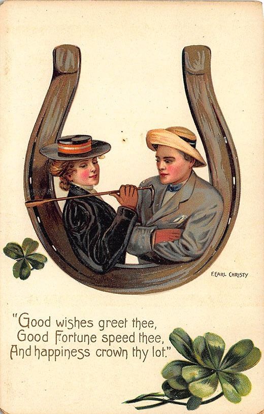 Raphael Tuck Series 2769 "Good Luck" F. Earl Christy Poem Horseshoe ...