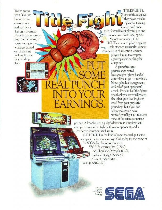 Title Fight Arcade FLYER Original NOS Video Game Artwork Sheet Retro ...