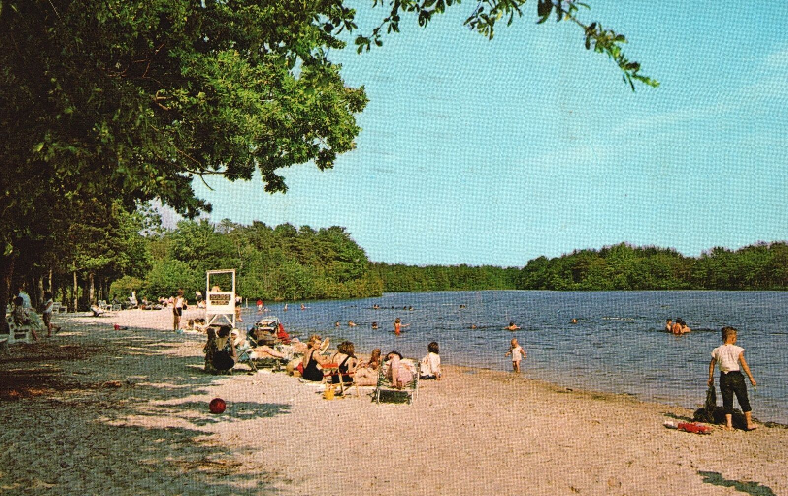 Vintage Postcard 1964 Beach At Lake Nummy Bellaplain State Forest Cape ...