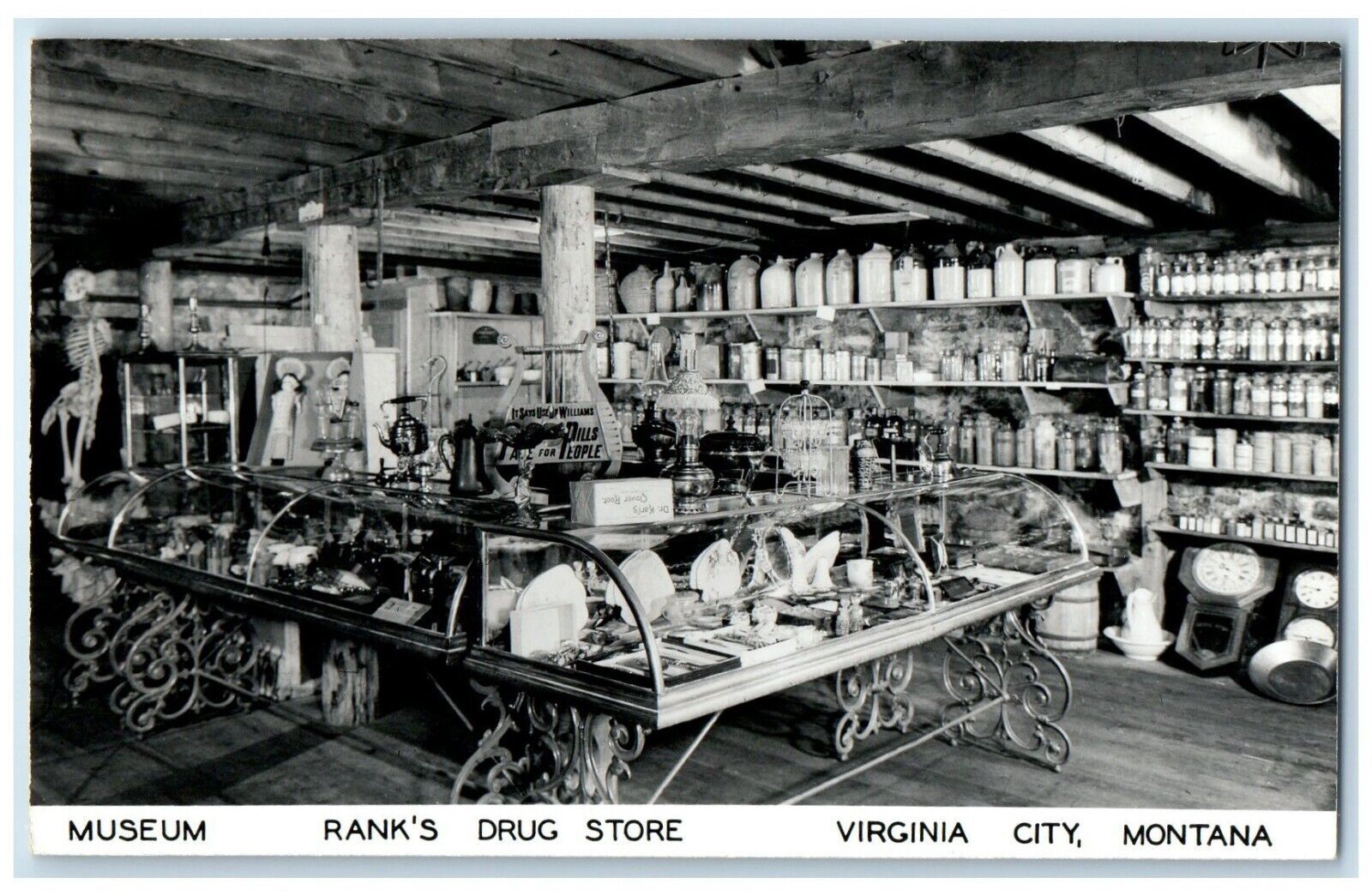 1950 Museum Ranks Drug Store Interior Virginia City Montana RPPC Photo ...