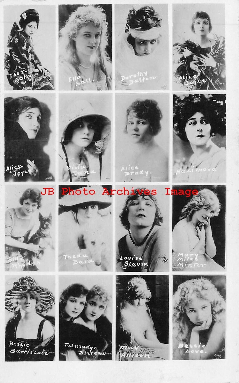 Hollywood Movie Film Actress, RPPC, Alice Joyce, Alice Brady, Mary Mile ...